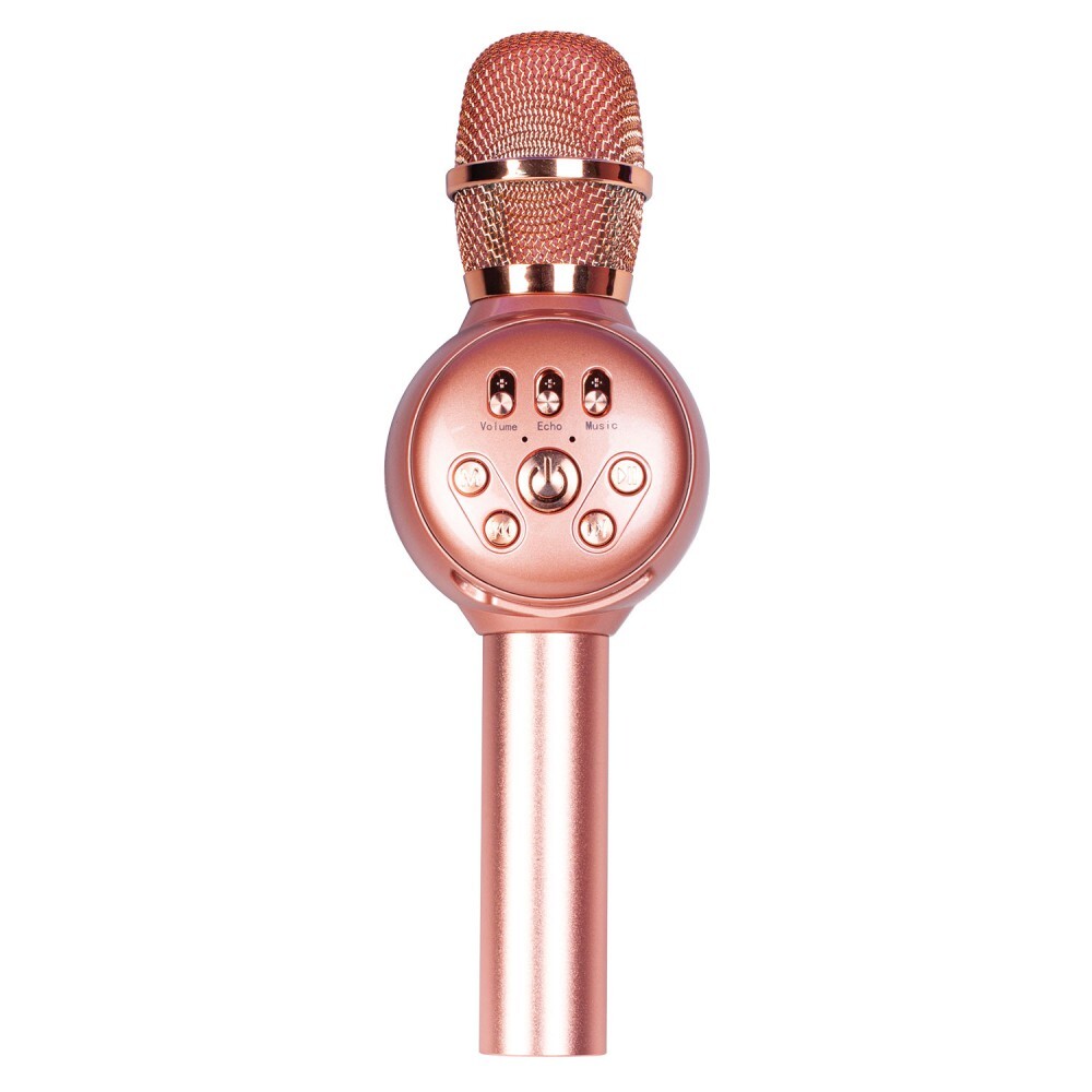 Laser Karaoke Microphone 5W Echo Effect Speaker & LED Lights RoseGold ...