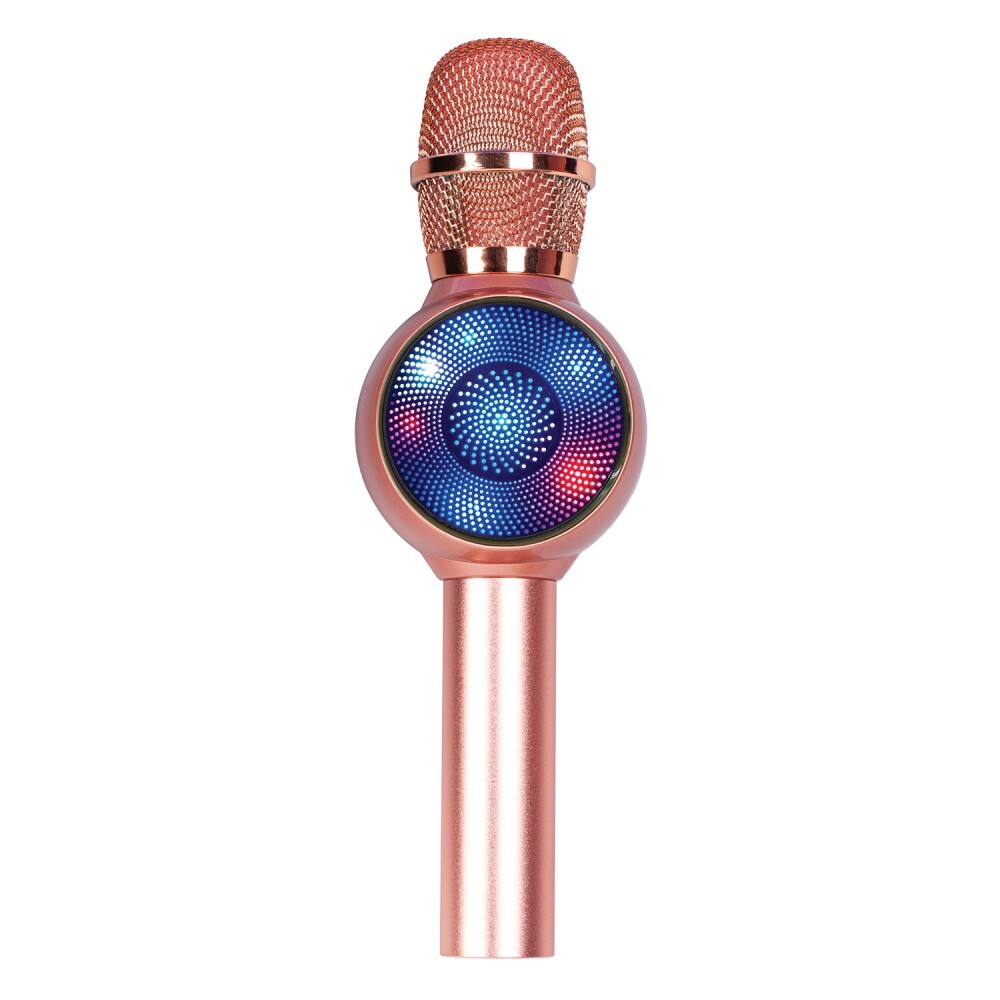 Laser Karaoke Microphone 5W Echo Effect Speaker & LED Lights RoseGold ...