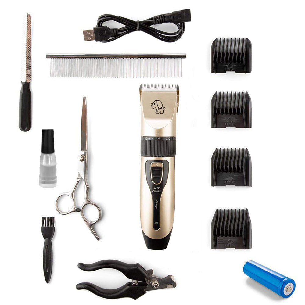 Lenoxx 12-Piece Pet Grooming Kit w-Electric Clippers Scissors Combs ...