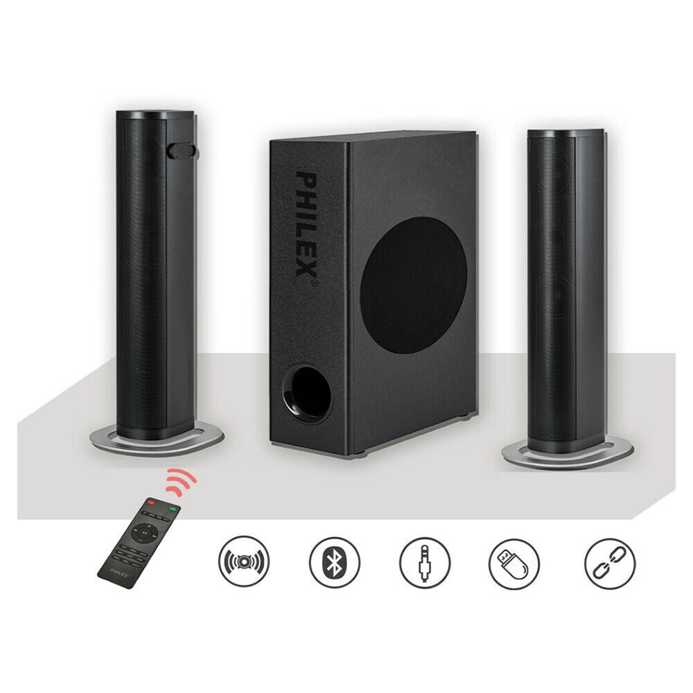 Philex 32 Inch 60W Bluetooth Soundbar Wired Super Bass Subwoofer HDMI ...