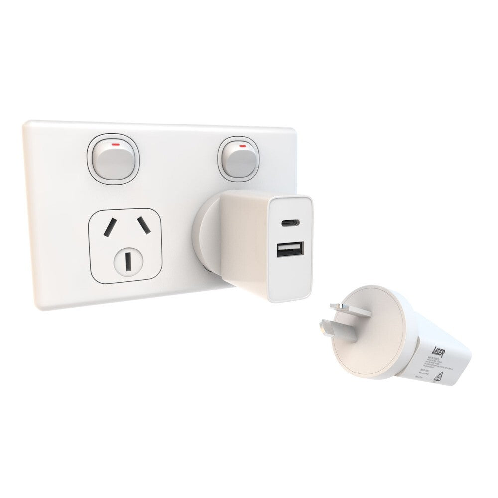 Laser Travel Fiendly Chargecore USB-C 30W Dual PD Wall Charger – Bourne ...